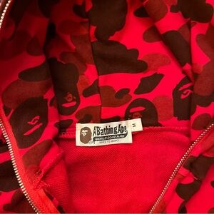 Bape | Shirts & Tops | Bape Red Camouflage Shark Hoodie | Poshmark